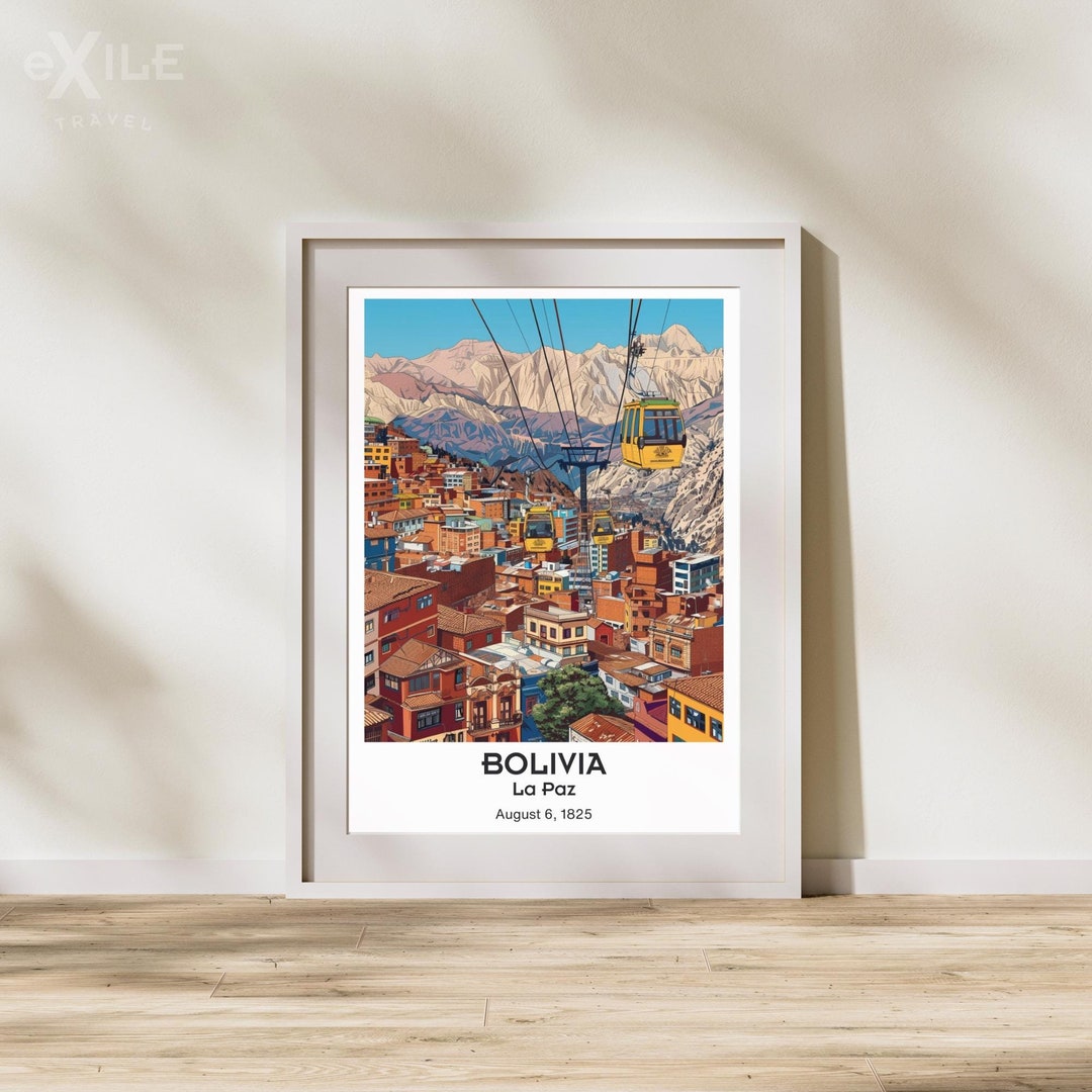 La Paz Travel Print Bolivia Art | La Paz Bolivia Gifts Poster | Home ...
