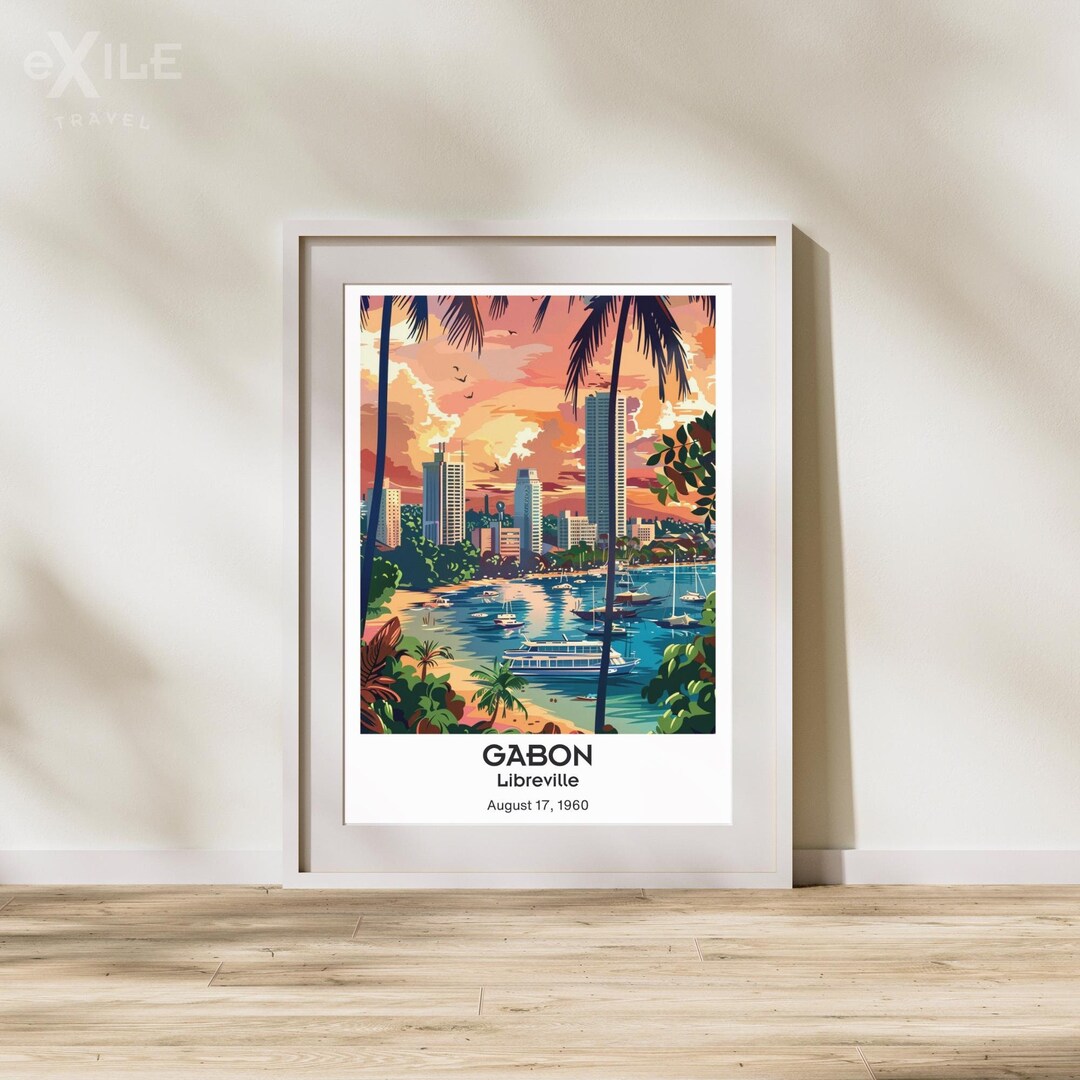 Libreville Travel Print Gabon Art | Libreville Gabon Gifts Poster ...