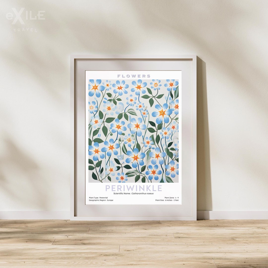 Flower Market Periwinkle Print, Modern Abstract Floral Prints, Flower ...