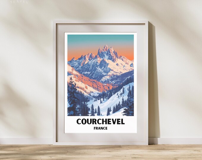 Courchevel Travel Poster | Courchevel Ski Resort France | Courchevel ...