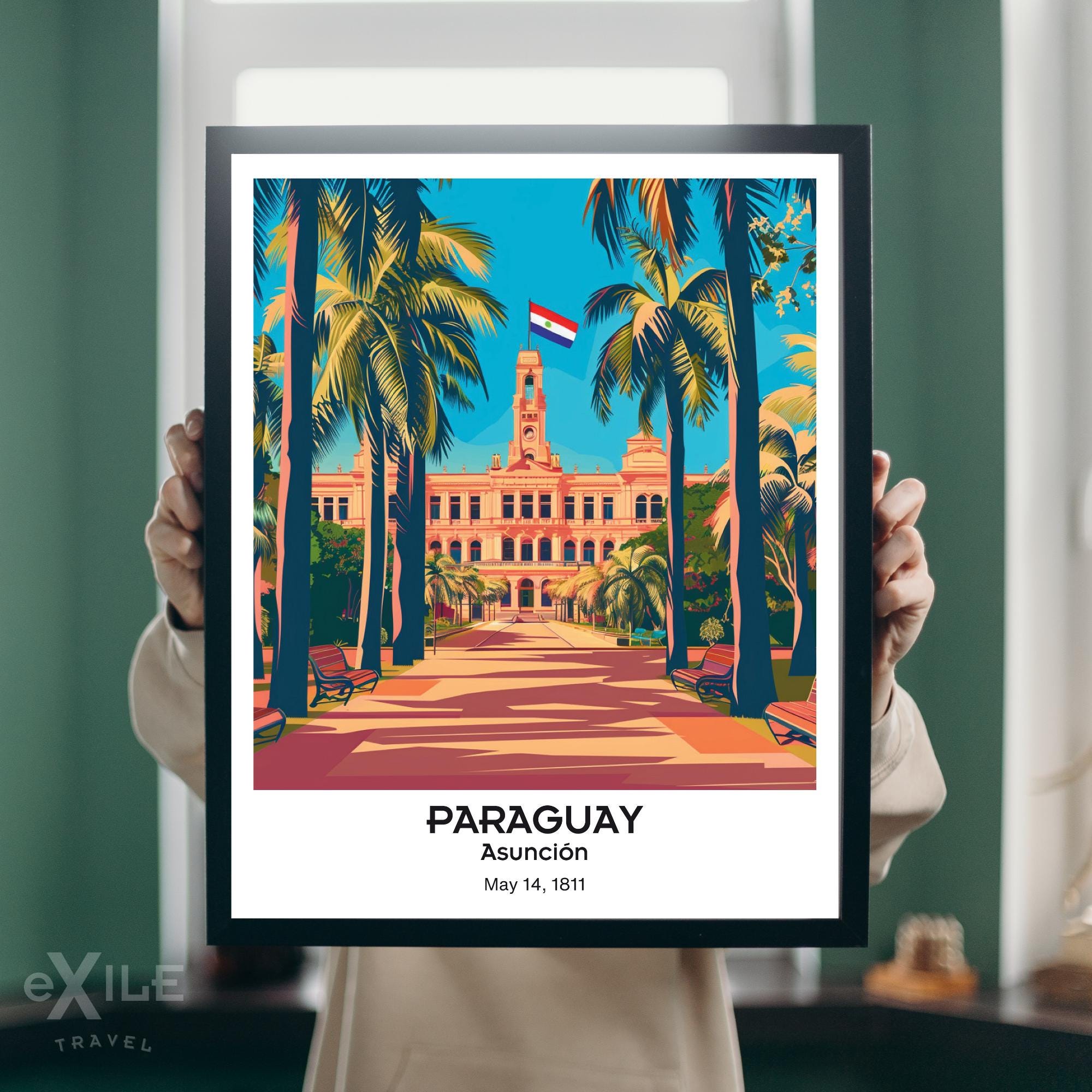 Asunción Travel Print Paraguay Art | Asunción Gift Poster | Home Decor ...