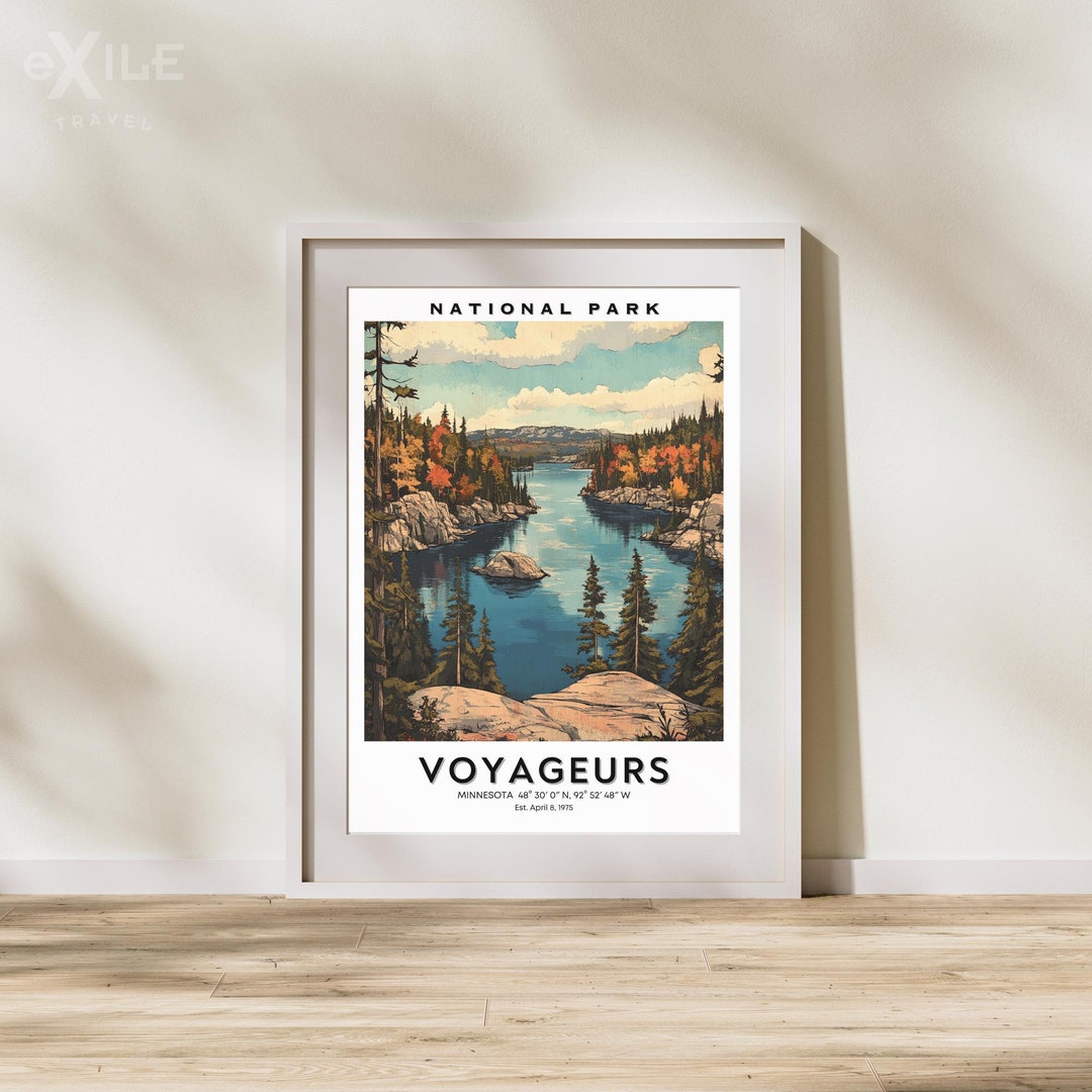 Voyageurs National Park Travel Poster, Voyageurs Travel Print, USA Art, Minnesota Art, Wall Art ...