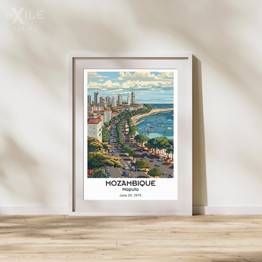 Maputo Travel Print Mozambique Art | Maputo Mozambique Gift Art Poster | Home Decor Decoration ...