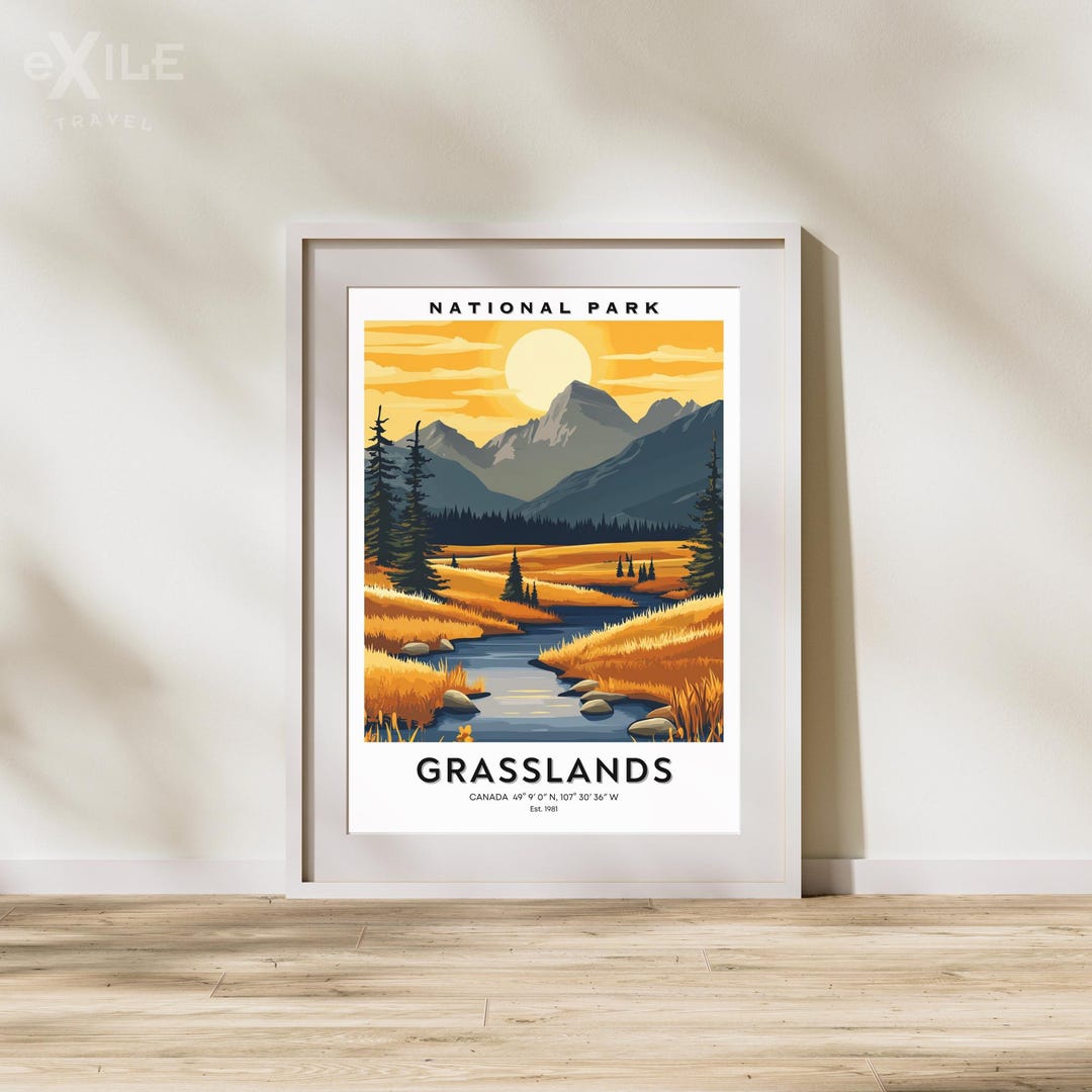 Grasslands National Park Travel Poster, Grasslands Park Travel Print ...