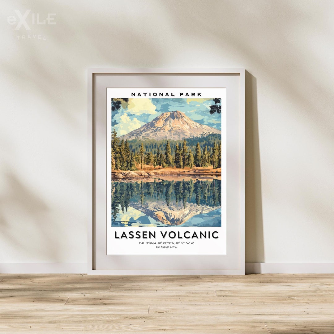 Lassen Volcanic National Park Travel Poster, Lassen Volcanic Travel ...