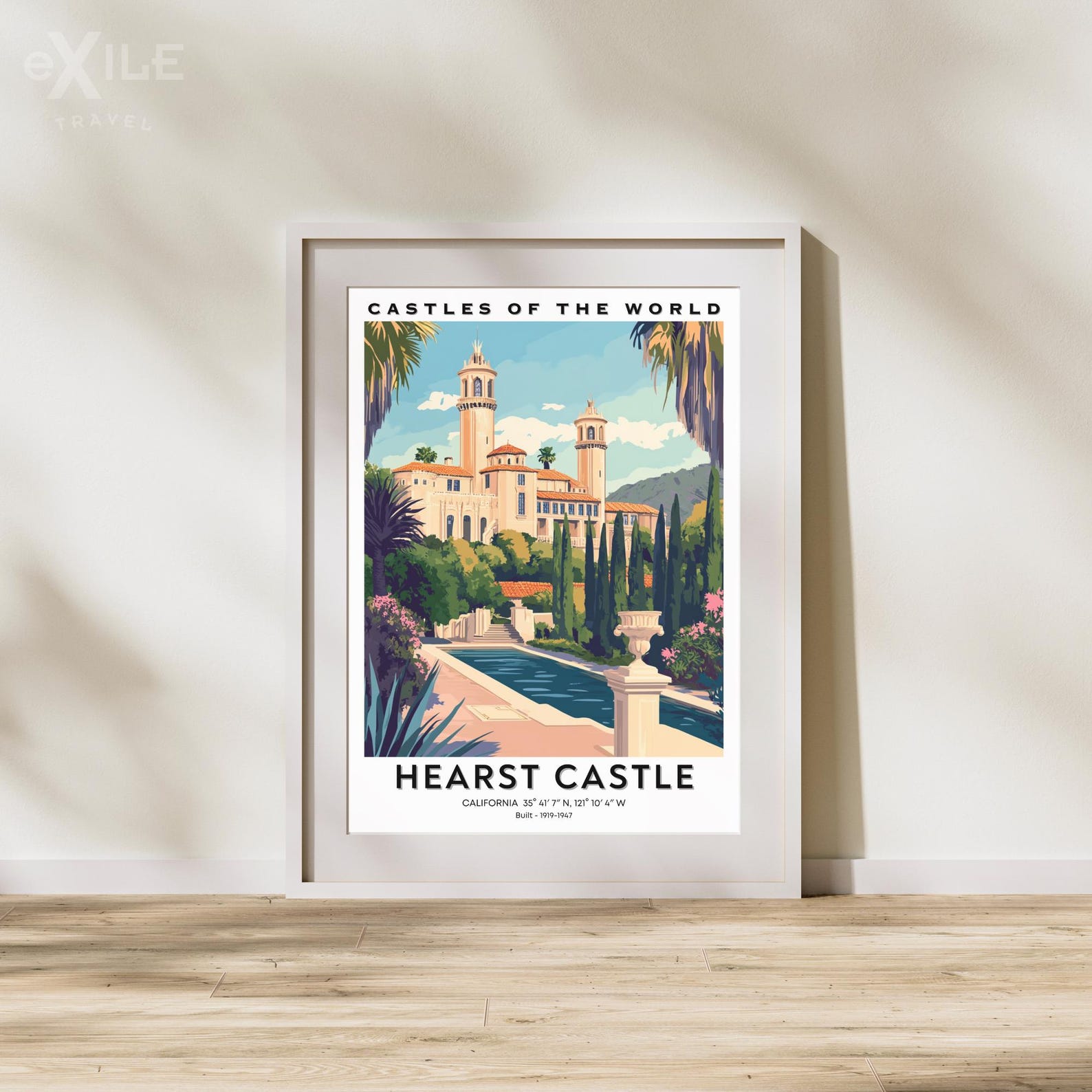 Hearst Castle Travel Print Wall Art, Hearst Castle Wall Art Hanging ...