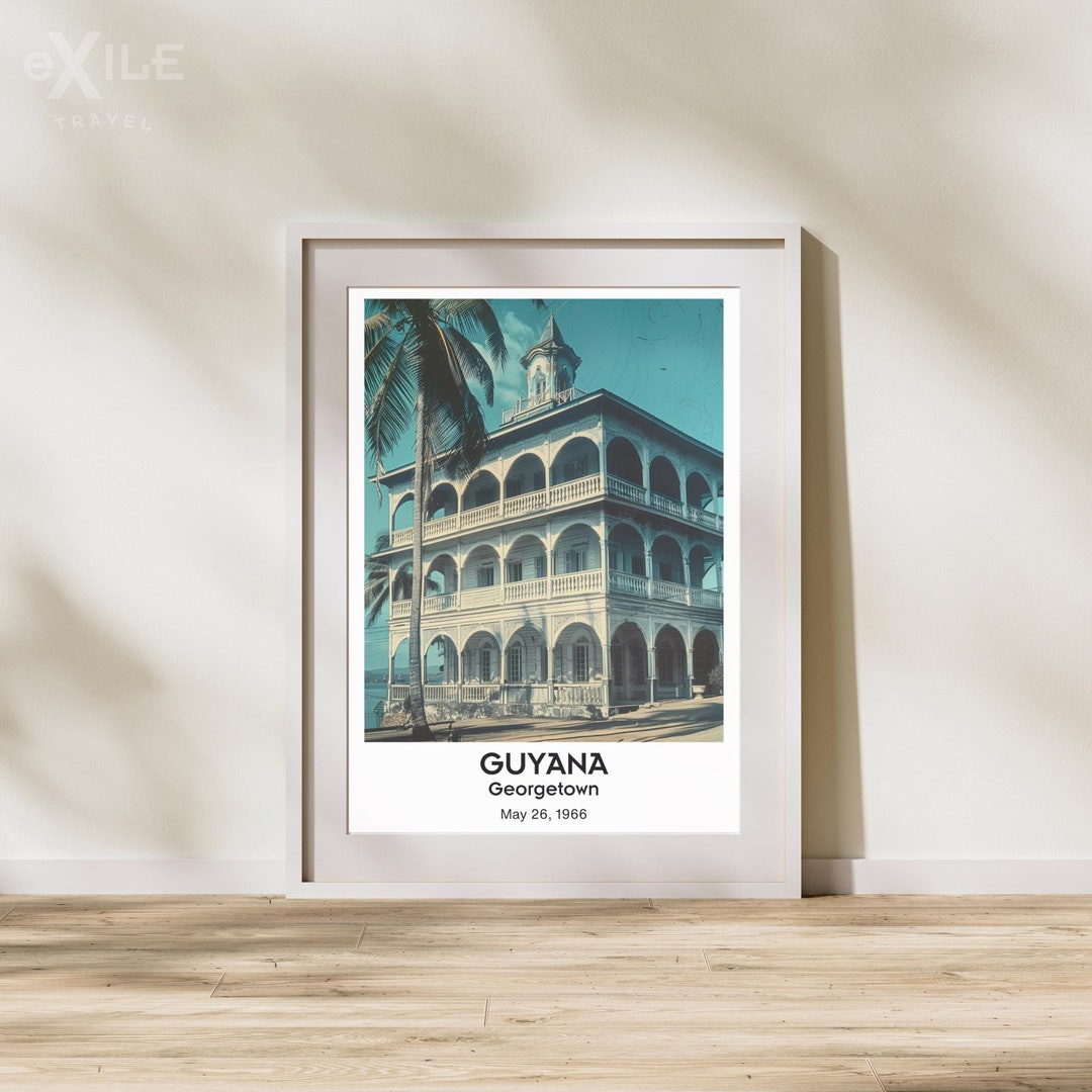 Georgetown Travel Print Guyana Art | Georgetown Gifts Art Poster | Home ...