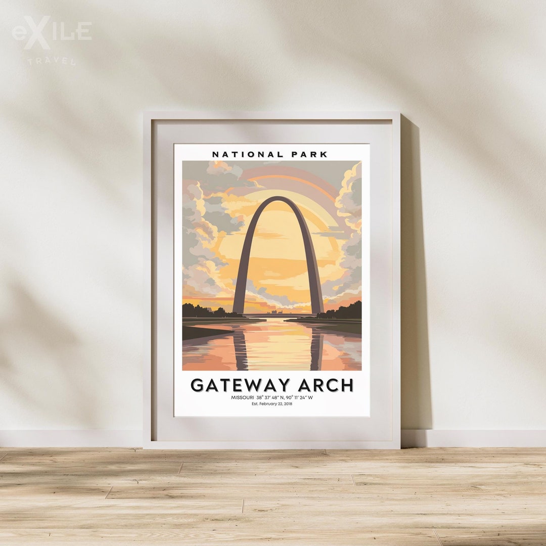 Gateway Arch National Park Travel Poster, Gateway Arch Travel Print ...