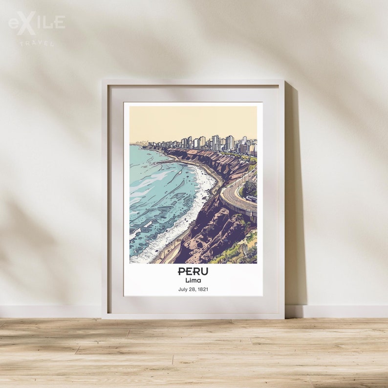 Lima Travel Print Peru Art | Lima Peru Gift Poster | Home Decor ...