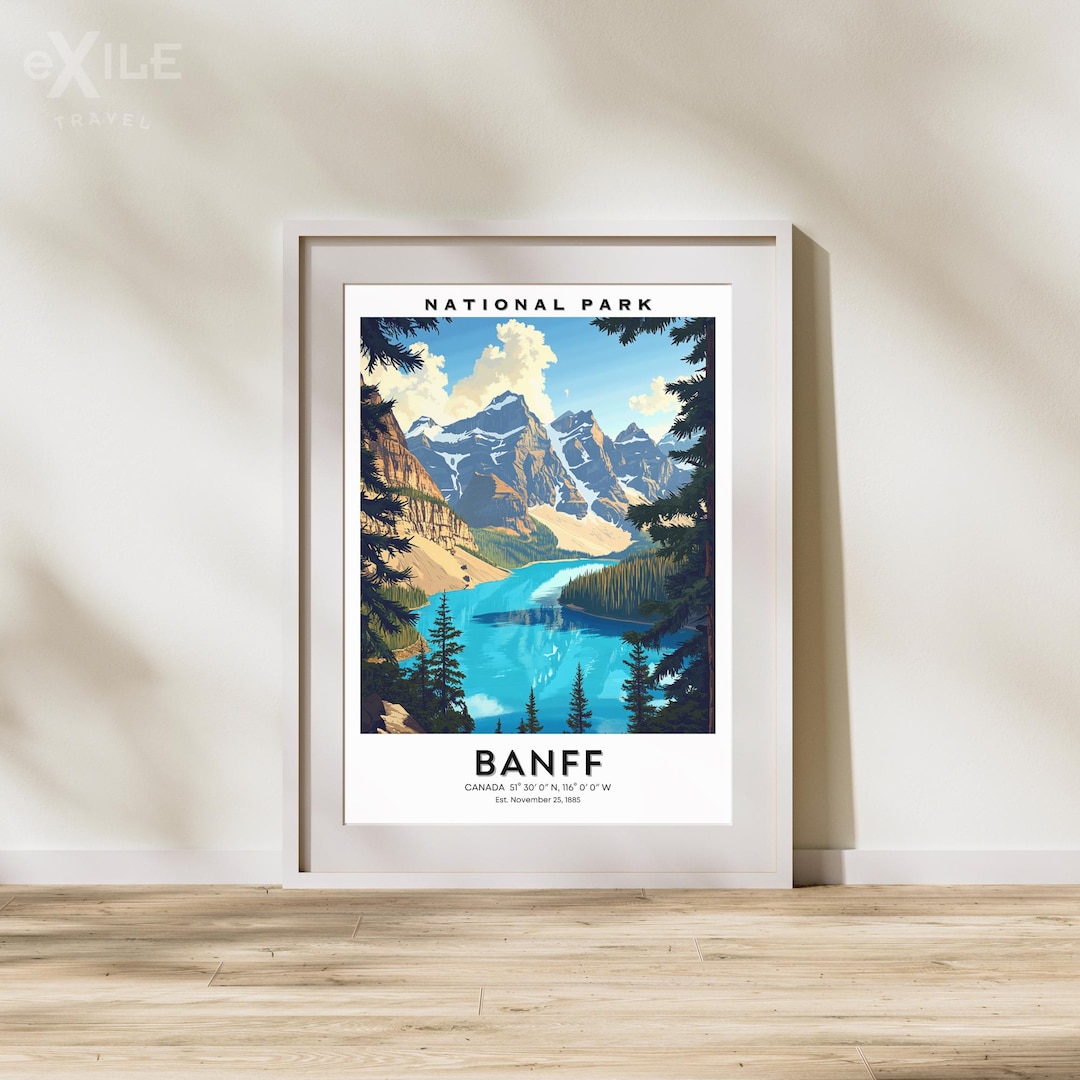 Banff National Park Travel Poster, Banff National Park Travel Print ...