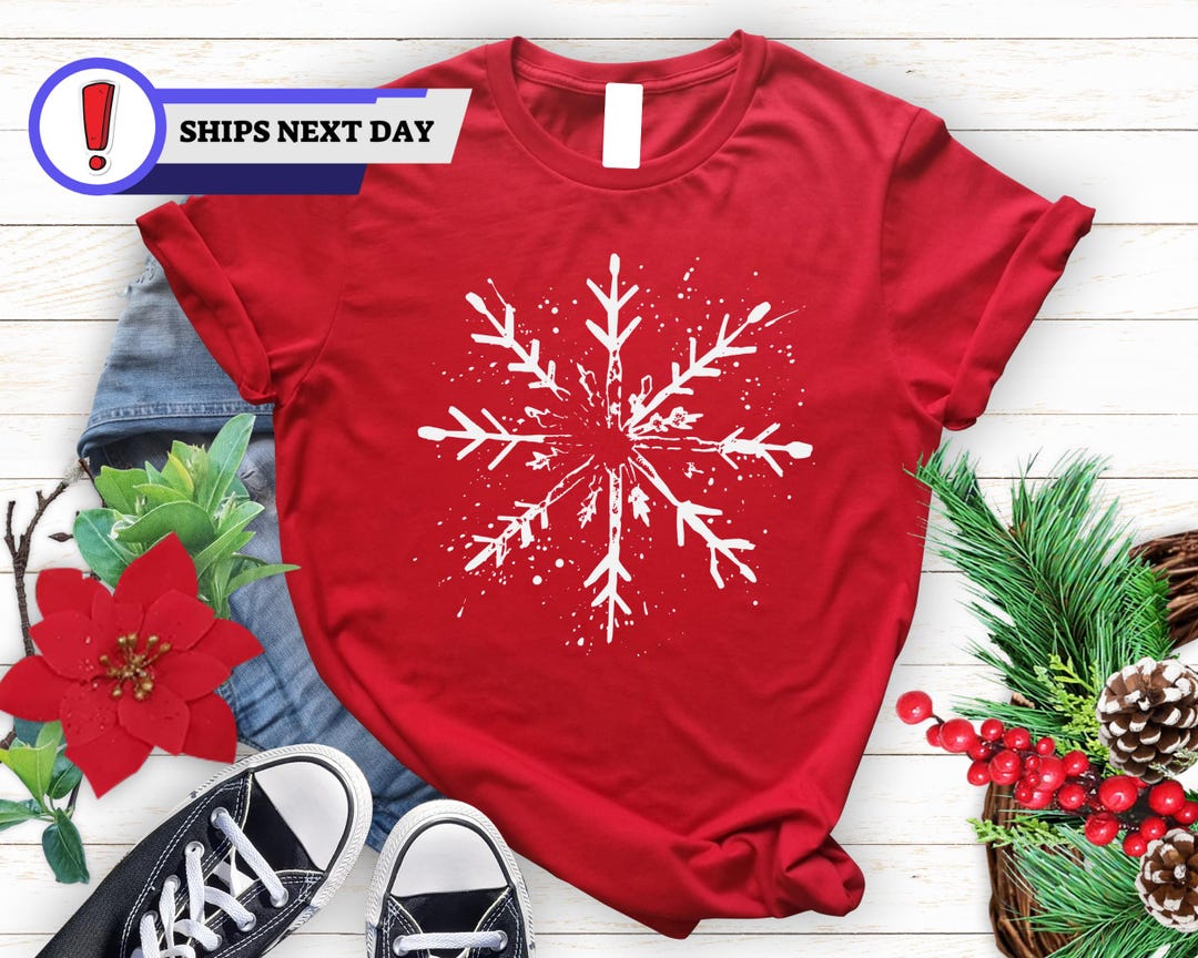 Snowflake Shirt, Christmas Shirt, Distressed Snowflake Shirt, Winter ...