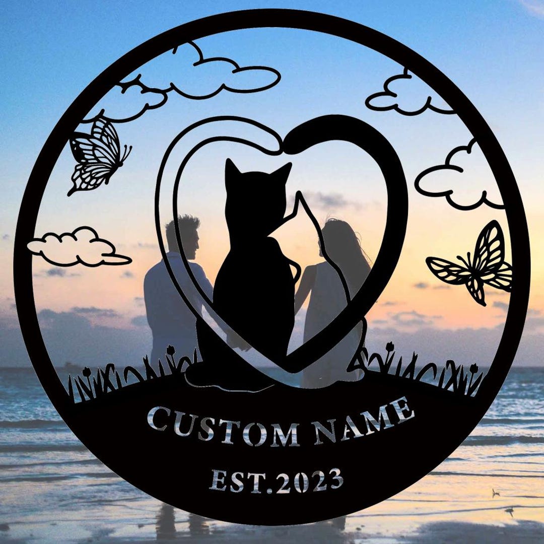 Handmade-custom Cat Sign Metal Wall Sign-personalized Cat Sign Metal ...
