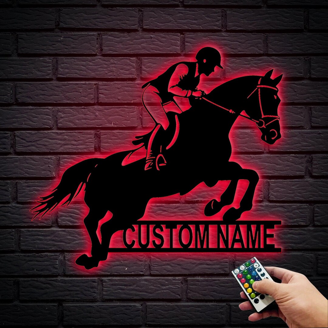 Personalized Horse Jumping Metal Wall Sign, Custom Show Jumping Metal ...