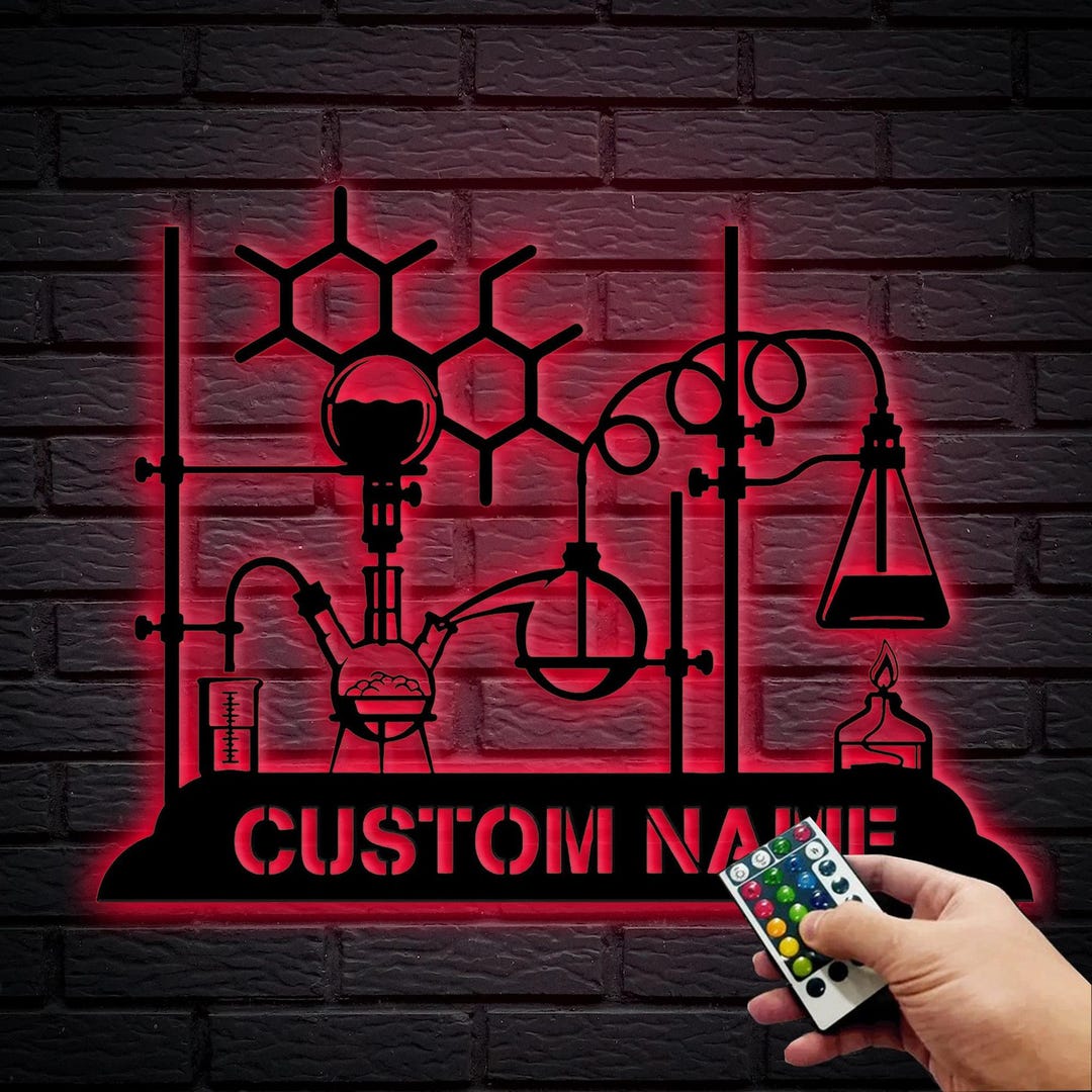 Custom Chemistry Metal Wall Sign, Personalized Science Metal Wall Decor ...