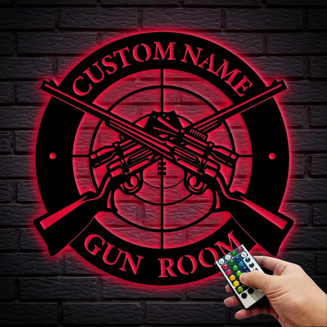 Gun Metal Wall Sign, Armory Sign, Metal Gun Decor, Hunter Shooting ...