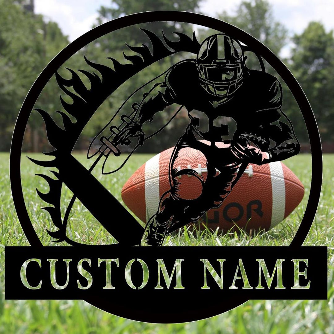 Handmade-custom Football Sign Metal Wall Sign-personalized Football ...