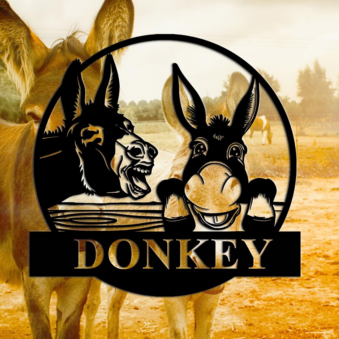 Custom Donkey Sign Metal Wall Sign-personalized Donkey Sign Metal Wall ...