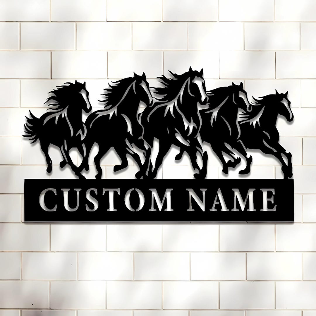 Metal Horse Sign, Metal Horse Farm Name Sign, Personalized Horse Metal ...