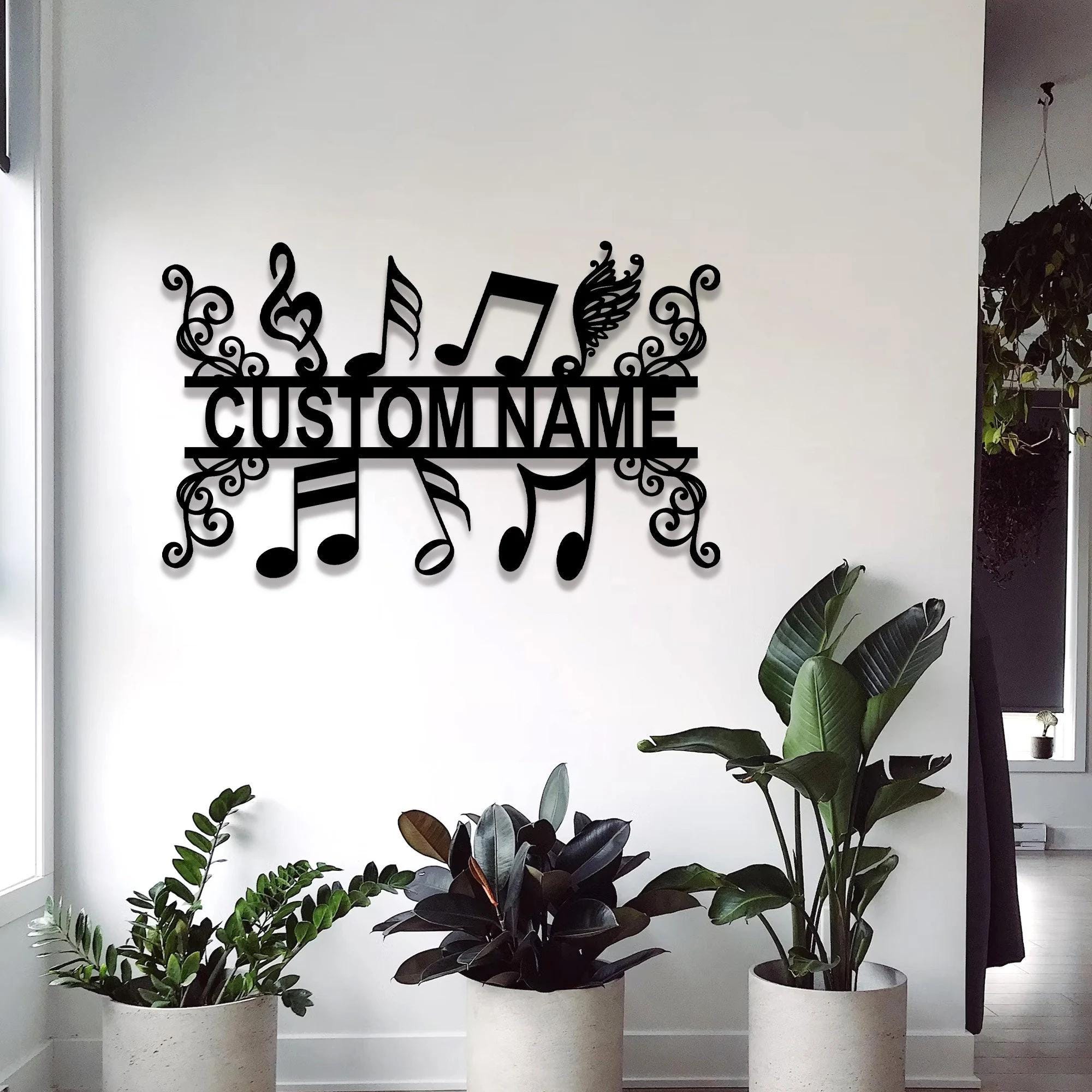 Personalized Music Notes Metal Sign-music Note Decor-music Room Decor ...