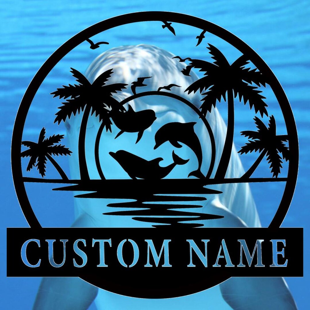 Handmade-custom Dolphin Sign Metal Wall Sign-personalized Dolphin Sign ...