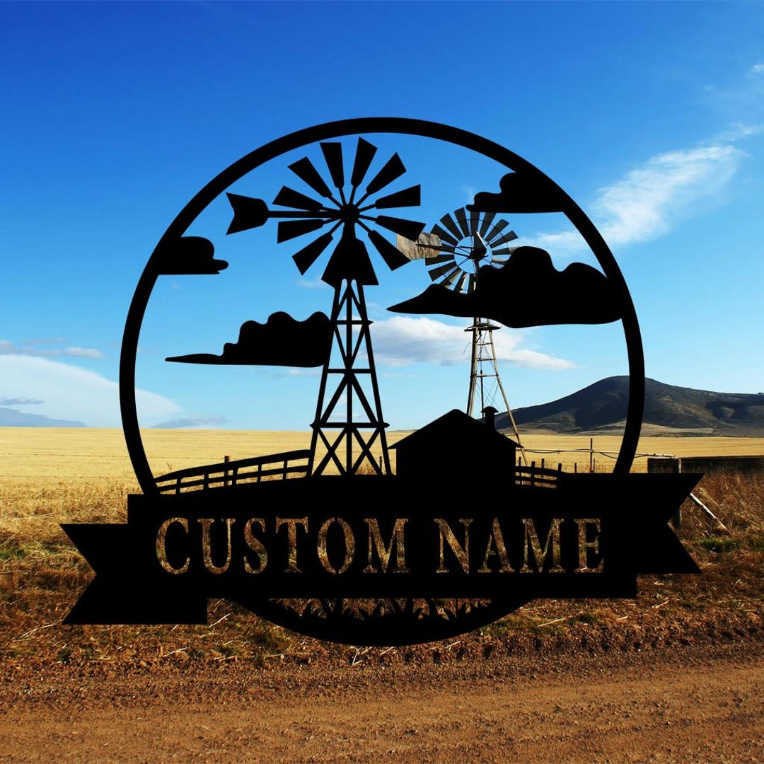 Custom Windmill Metal Wall Art With LED Light,personalized Windmill ...