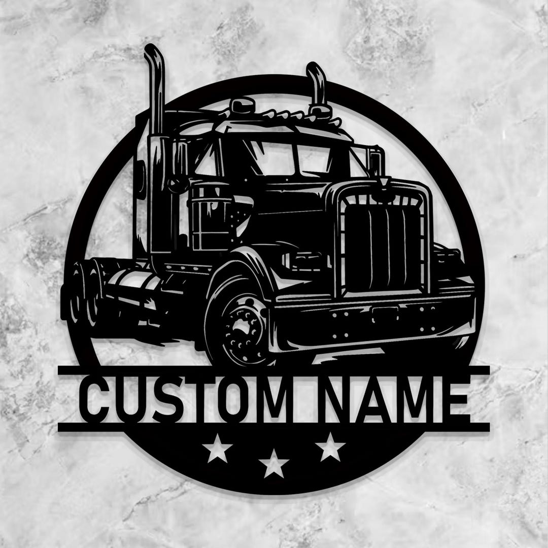 Custom Truck Metal Wall Art | Trucker Name Plaque | Truck Decor | Truck ...