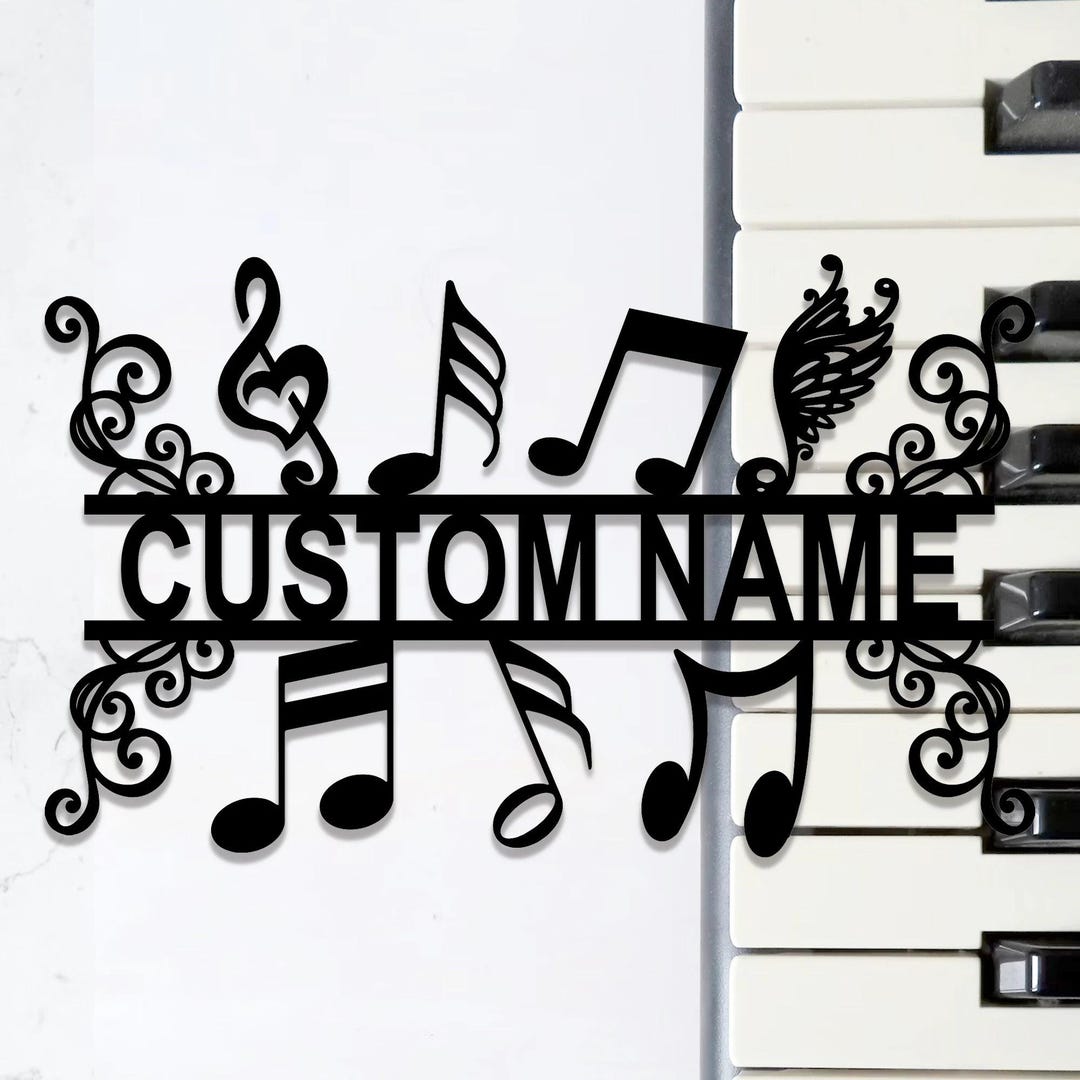 Personalized Music Notes Metal Sign-music Note Decor-music Room Decor ...