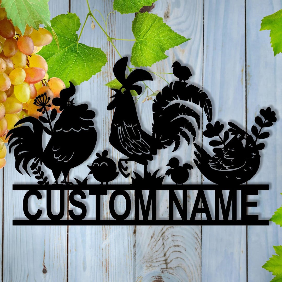 Custom Chicken Metal Signs, Chicken Coop Sign, Personalized Chicken ...
