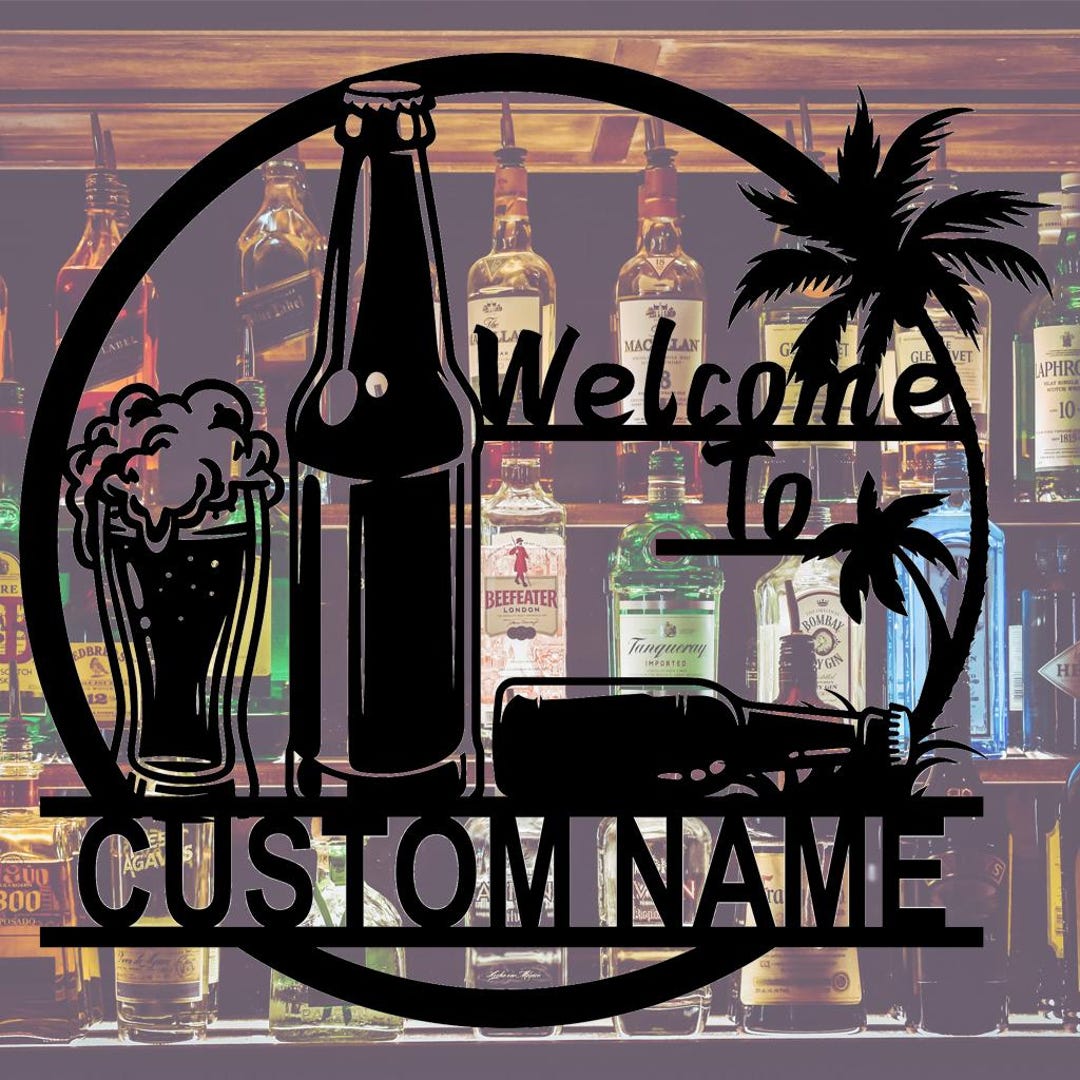 Handmade-custom Bar Sign Metal Wall Sign-personalized Bar Sign Metal ...