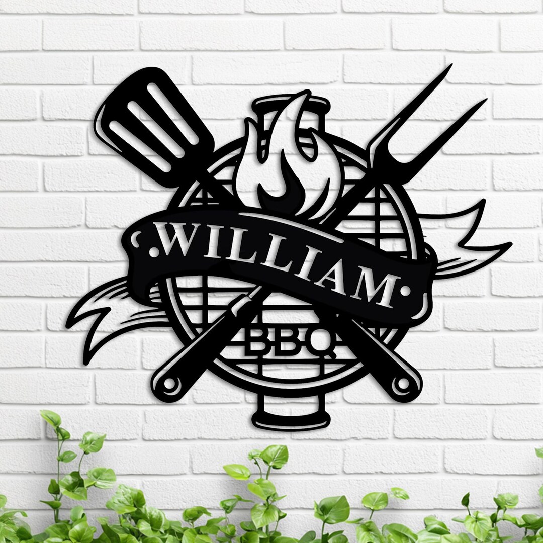 BBQ Grill Sign, Metal Wall Art, Grill Schild Decor, BBQ Metal Sign ...