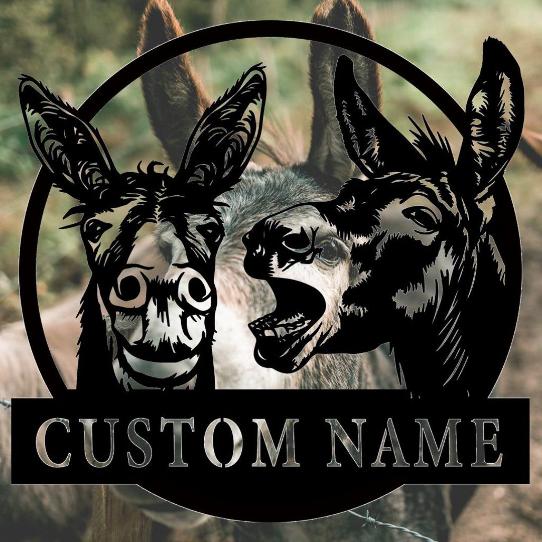 Handmade-custom Donkey Sign Metal Wall Sign-personalized Donkey Sign ...