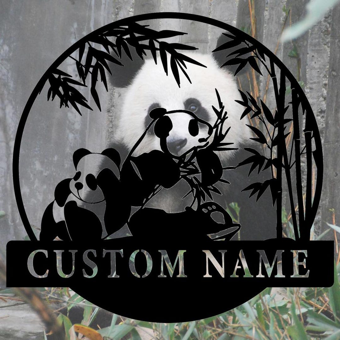 Handmade-custom Panda Sign Metal Wall Sign-personalized Panda Sign ...