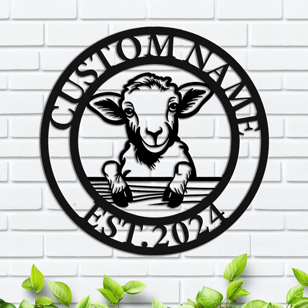 Custom Goat Metal Sign, Sheep Farm Sign, Goat Sheep Metal Wall Art ...
