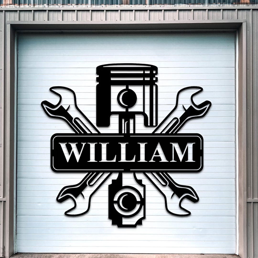 Custom Garage Sign Metal Wall Sign-personalized Garage Sign Metal Wall ...