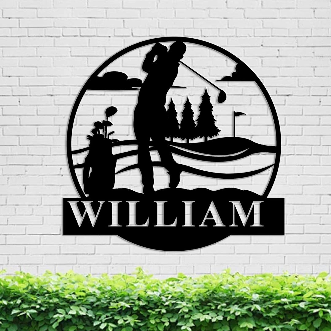 Custom Golf Sign Metal Wall Sign-personalized Golf Sign Metal Wall Art ...