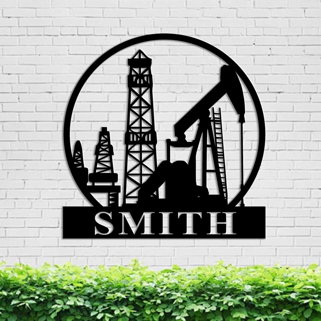 Custom Oil Rig Metal Wall Art | Personalized Oil Rig Name Sign| Oil ...
