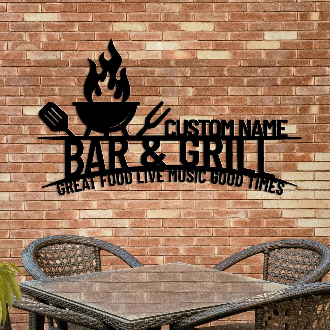BBQ Grill Sign, Metal Wall Art, Grill Schild Decor, BBQ Metal Sign ...