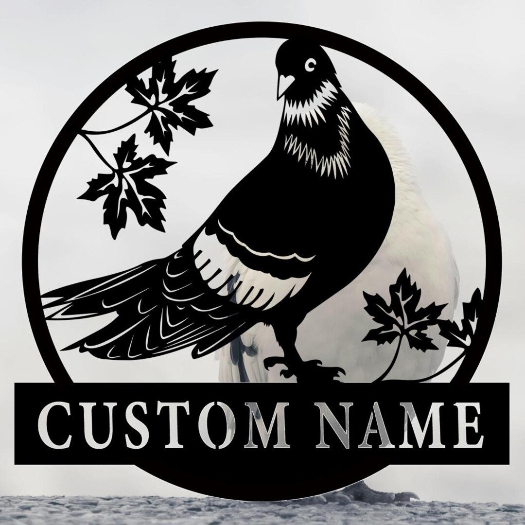 Handmade-custom Pigeon Sign Metal Wall Sign-personalized Pigeon Sign ...