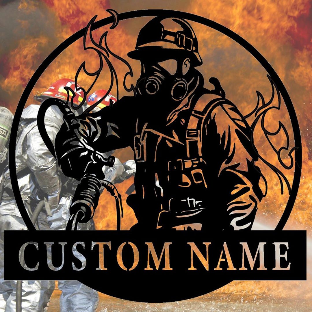 Handmade-custom Fireman Sign Metal Wall Sign-personalized Fireman Sign ...