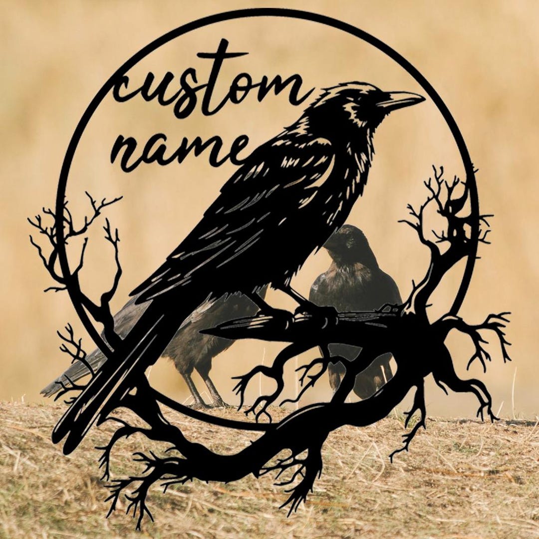 Handmade-custom Raven Sign Metal Wall Sign-personalized Raven Sign ...