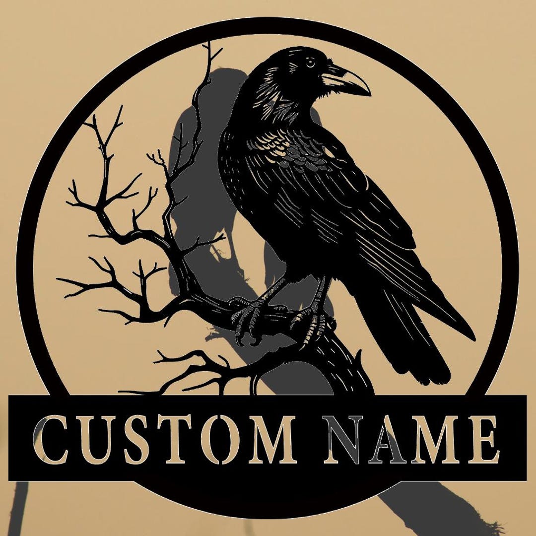 Handmade-custom Raven Sign Metal Wall Sign-personalized Raven Sign ...