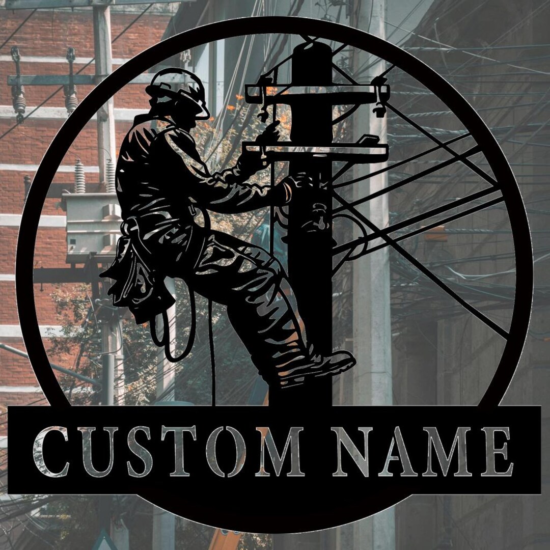 Handmade-custom Lineman Sign Metal Wall Sign-personalized Lineman Sign ...