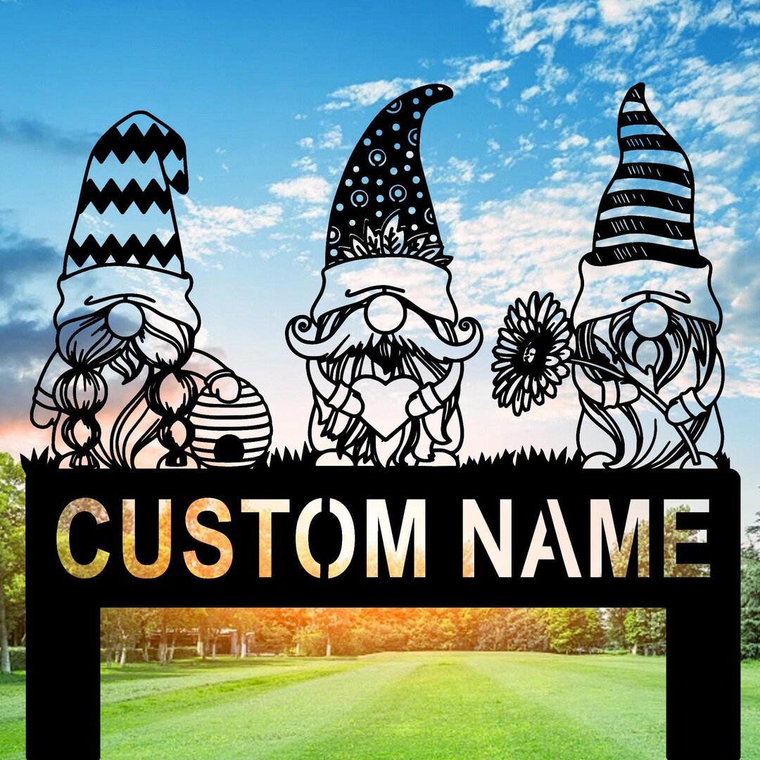 Custom Garden Gnome Stake, Garden Gnome Stake, Gardener Gift, Gnome ...