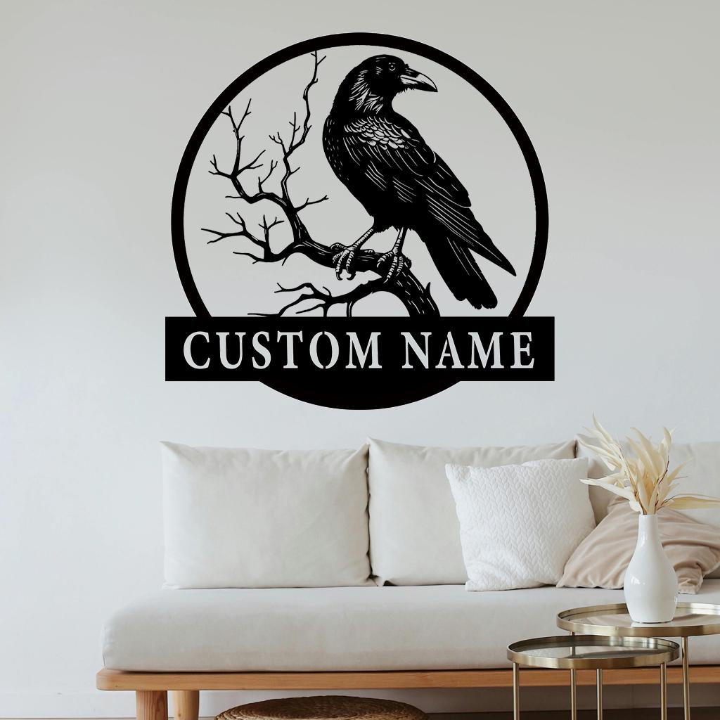 Handmade-custom Raven Sign Metal Wall Sign-personalized Raven Sign ...