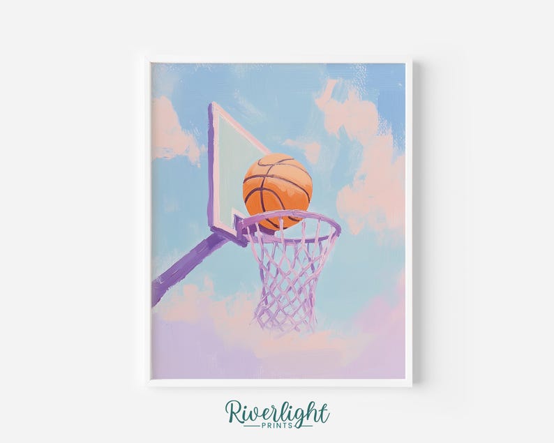 Printable Basketball Art in Motion - Sporty Modern Decor, Mid-air ...