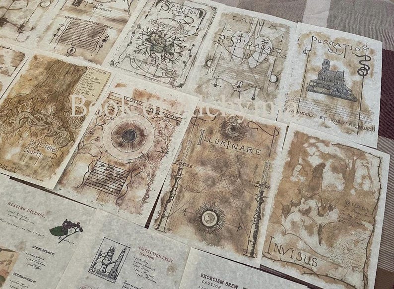 Practical Magic Spellbook Replica Pages, Volumes I-III, Book of Shadows ...