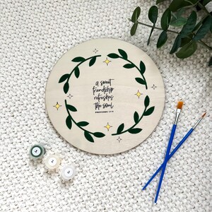 WREATH VERSE- Paint by Number Kit DIY Craft Wood Circle Wall Art Decor ...