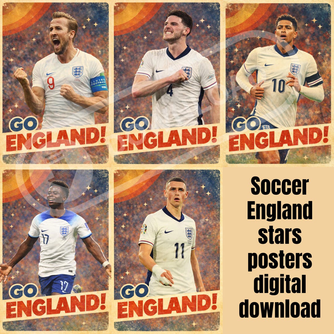 2026 England Soccer Legends Posters Bundle | England Football Gallery ...