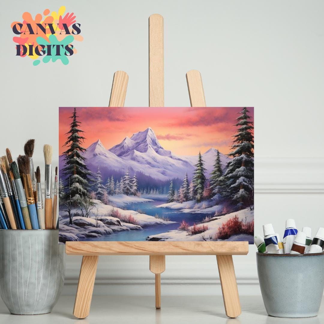Mountain Painting Kit, Landscape Diy Painting by Numbers Kit, Coloring ...