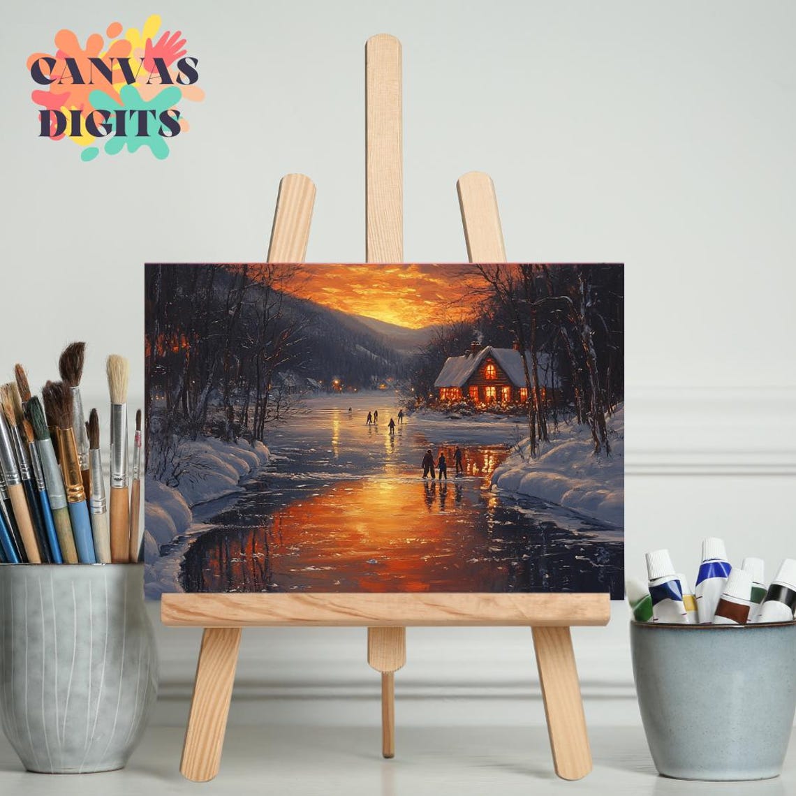 Paint by Numbers Winter Wonderland, Festive Sunset Skating Party ...